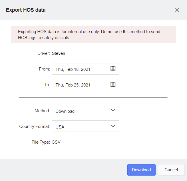 Exporting a Driver's HOS Logs – Verizon Connect Enterprise Help