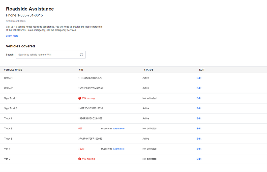 Setting Up Roadside Assistance Verizon Connect Enterprise Help