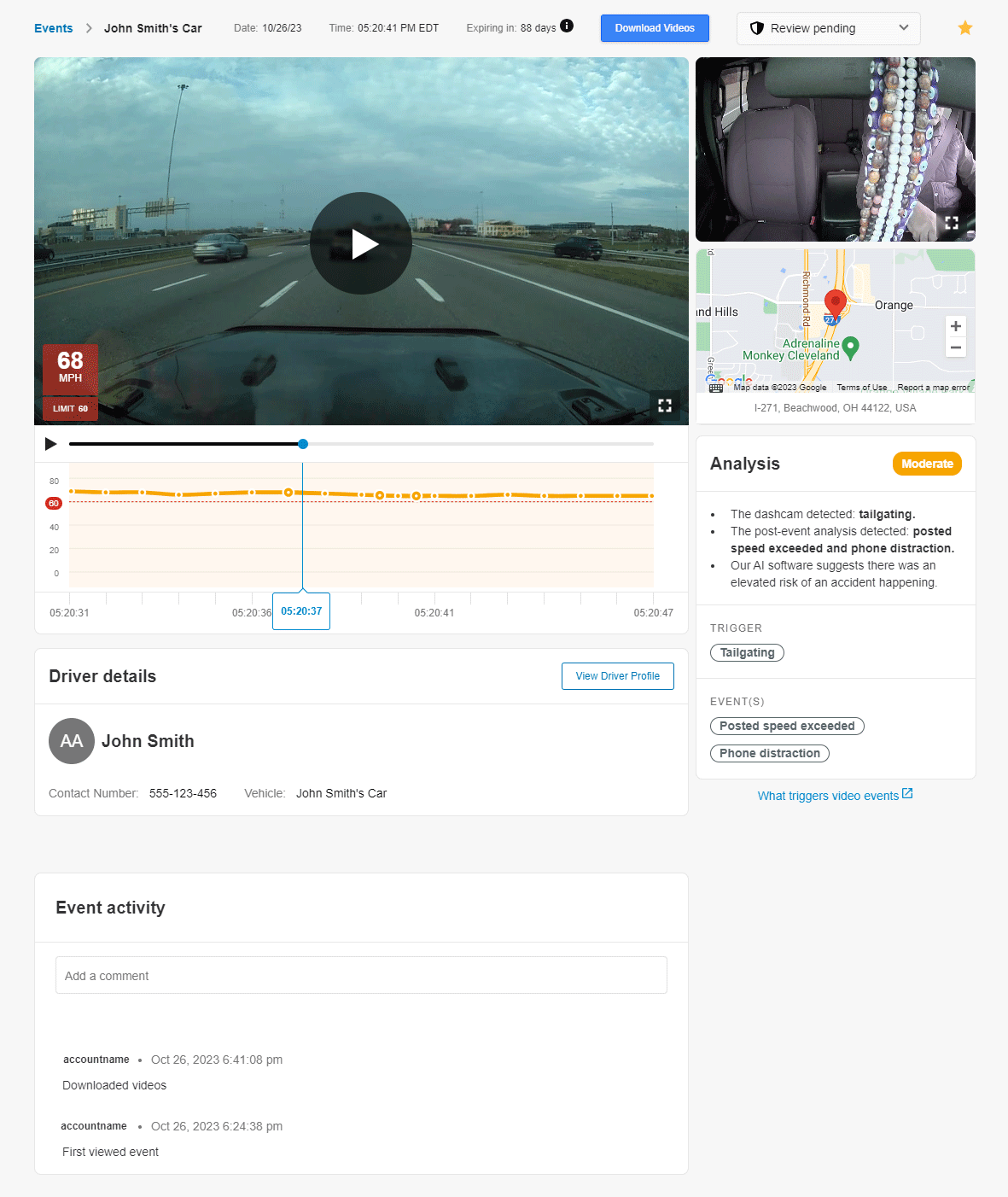 Watching dashcam videos in Fleet – Verizon Connect Enterprise Help